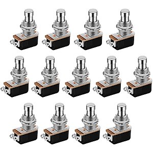 DaierTek 13pcs SPST Momentary Soft Touch Foot Switch Normally Open 2 PIN Stomp Box Push Button Footswitch for Guitar Effect Pedal