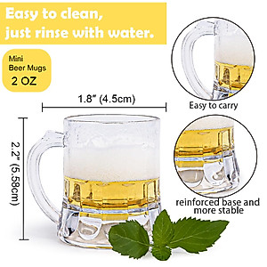 BARGIFTS 2 oz Shot Glasses Sets with handle, Plastic Shot Glass,Gift Colorful box，Idea for Beer Lover (12 Pack)