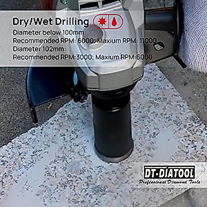 DT-DIATOOL Diamond Core Drill Bit 2" - Welded Hole Saw 50mm with 5/8-11 Arbor for Granite Marble Concrete Hard Stone