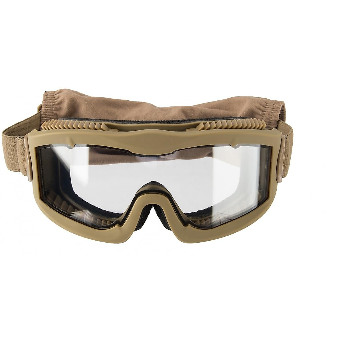 Lancer Tactical AERO Airsoft Tactical Safety Goggles -3mm Dual Pane Lens, Anti-Fog Glasses for Hunting and Cycling-One Len (TAN)