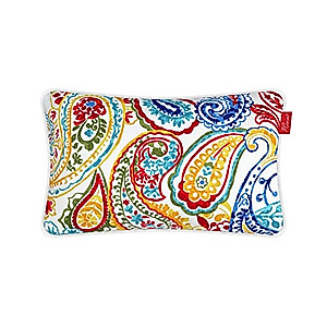 Pcinfuns Outdoor Lumbar Pillow Covers,Patio Garden Decorative Pillow Cover,Fade-Resistant Pillowcase 12x20 Inch for Outdoor Home Patio Coach Sofa,Paisley Multi,Pack of 2