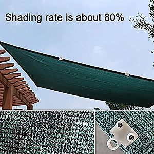 ALBN-Shading net Shade Cloth Net with Upgrade Grommets 80% Shading Rate HDPE UV Protection for Courtyard Garden Flower Plant (Color : Dark Green, Size : 1x2m)
