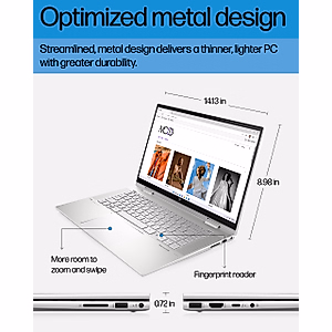 HP Envy 2-in-1 15.6" Touch Screen Laptop | Intel Core i7-1260P Processor | Intel Iris Xe Graphics | 32GB RAM | 1024GB SSD | Backlit Keyboard | Fingerprint | Windows 11 Pro | Bundle with Stylus Pen