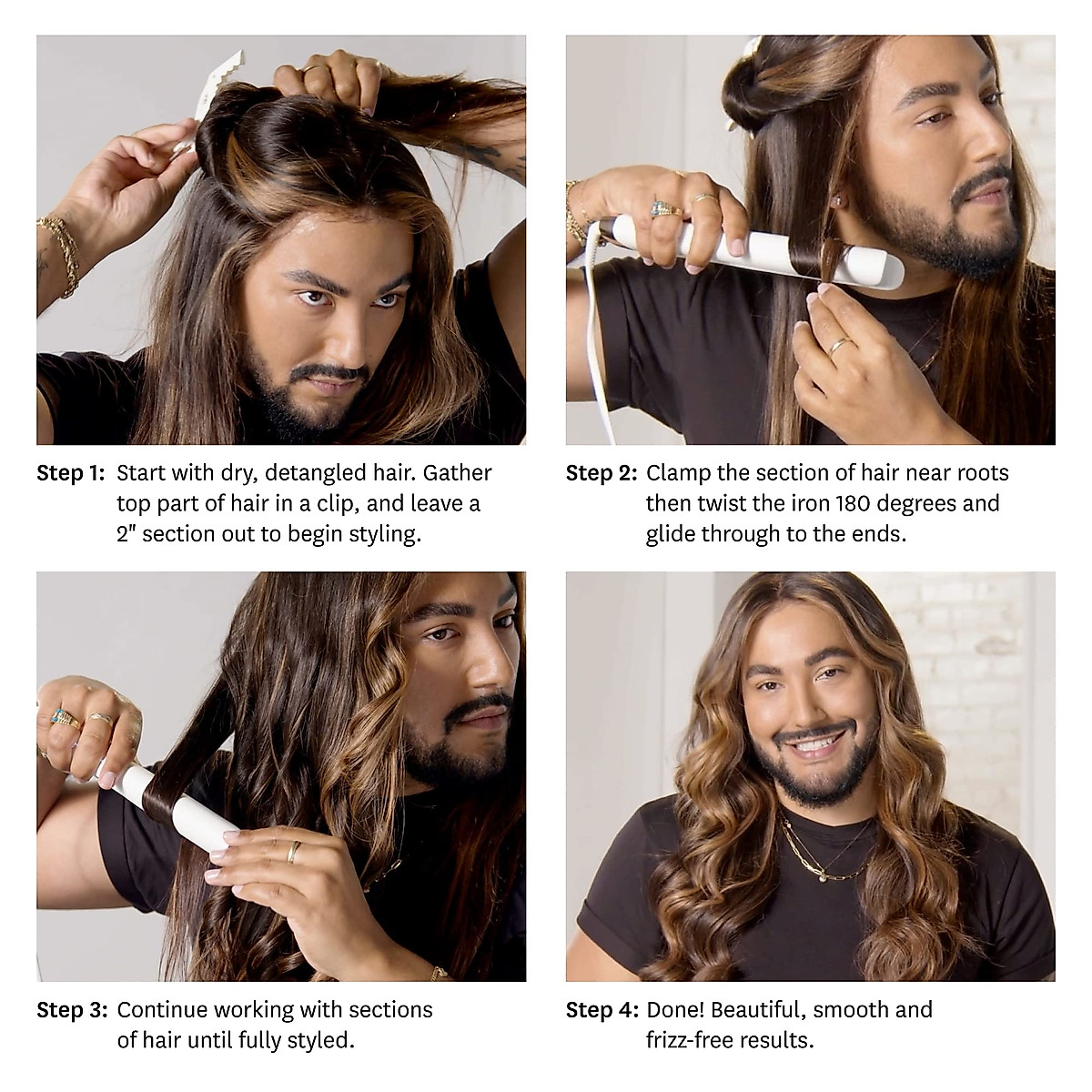 T3 Micro T3 Lucea 1” Professional Straightening Styling Iron Digital Ceramic Flat Iron with 9 Adjustable Heat Settings for Straight Smooth Hair Waves and Curls