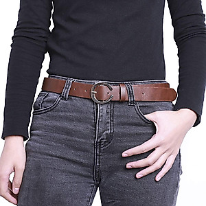 Earnda Leather Belt Women's Western Brown Large