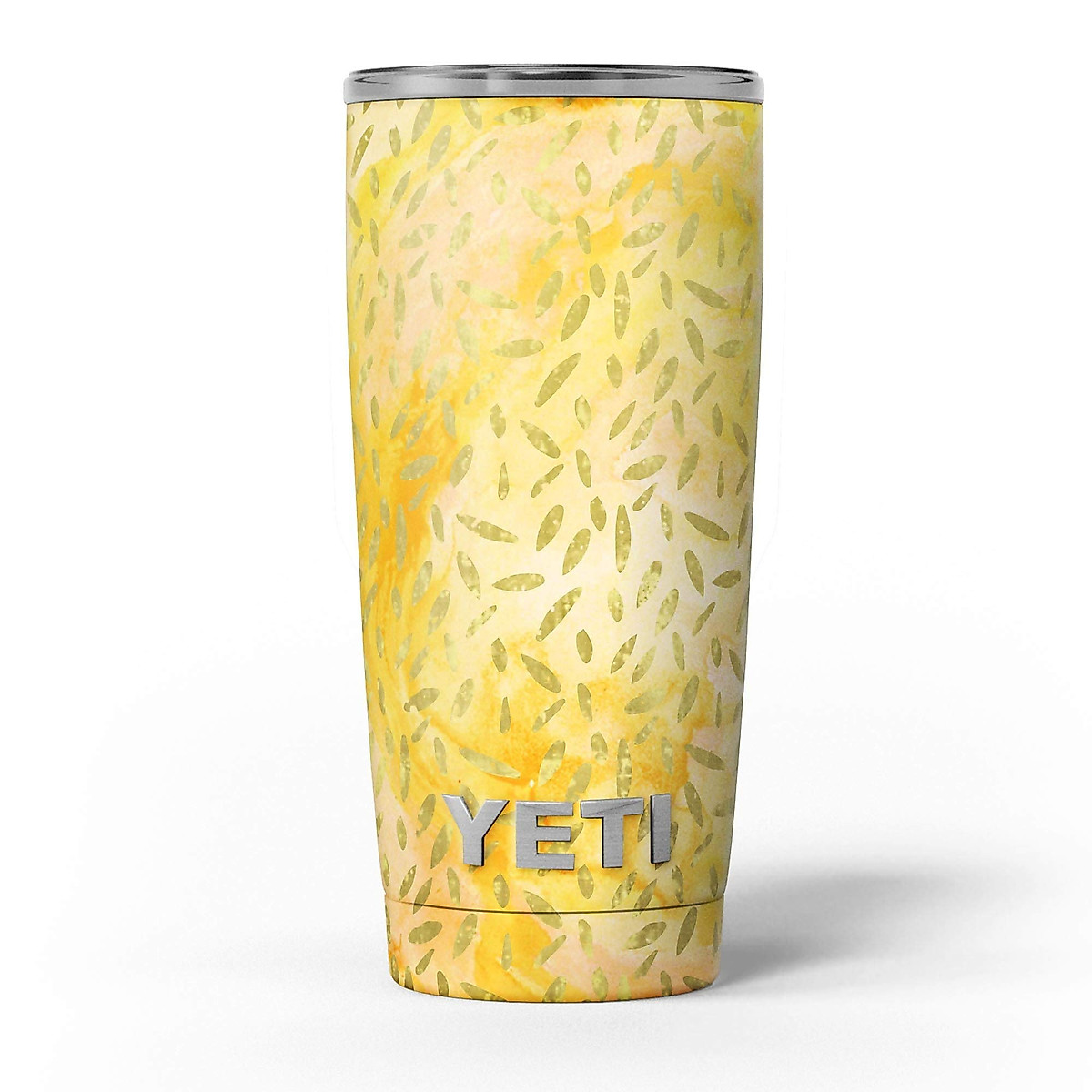 Design Skinz The Grungy Yellow Watercolor Under a Microscope - Skin Decal Vinyl Wrap Kit Compatible with The Yeti Rambler Cooler Tumbler Cups