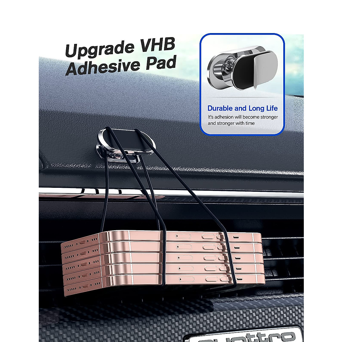 odbowuge [2 Pack Magnetic Phone Holder for Car[Upgrade Magnet] Phone Mount for Car,Car Phone Holder Mount 360 Adjustable, Dashboard Car Mount Fits Samsung iPhone etc All Smartphones