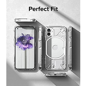 Ringke Fusion-X [Anti-Scratch Dual Coating] Compatible with Nothing Phone 1 Case, Transparent Augmented Bumper Shockproof Cover Designed for Nothing Phone (1) - Clear