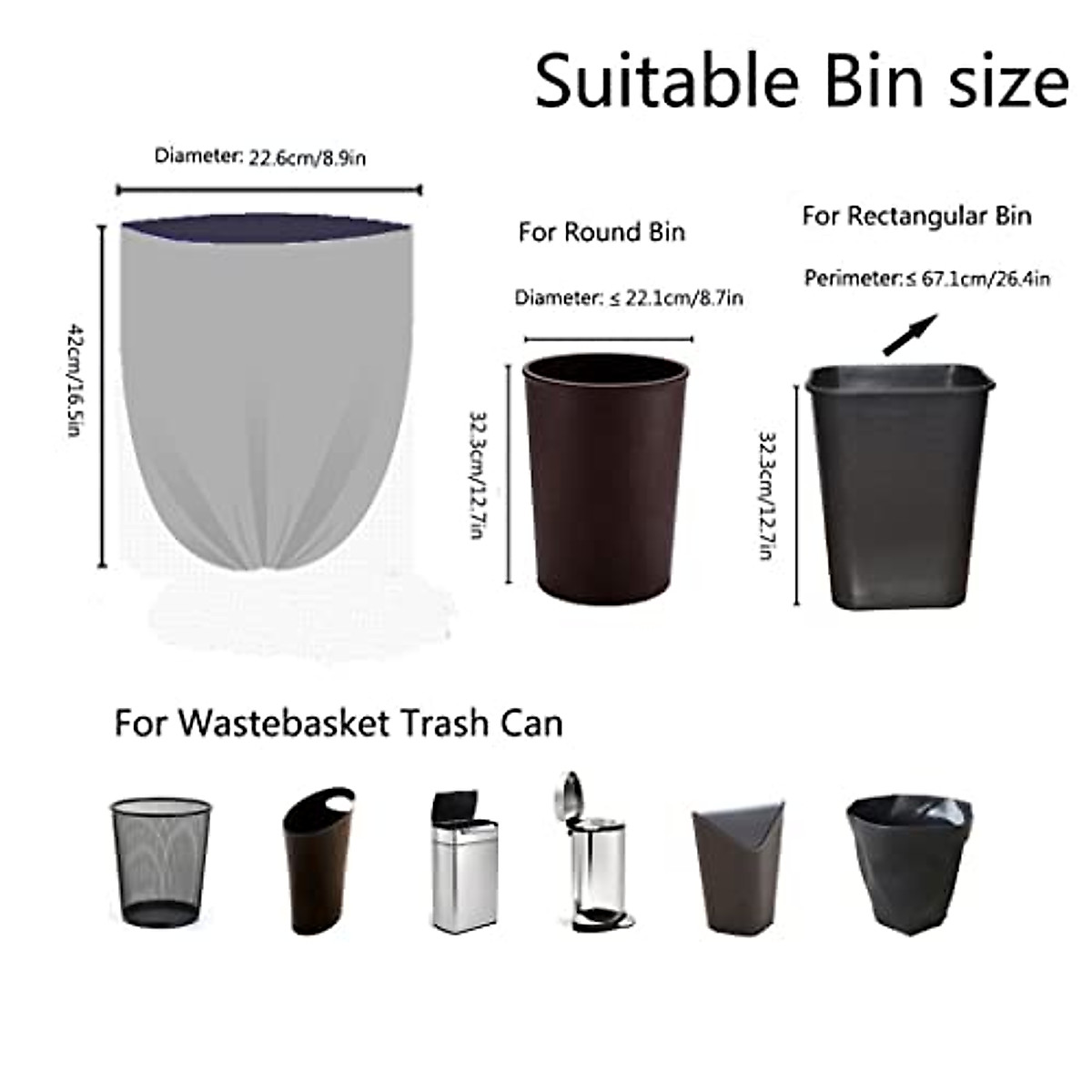 2.6 Gallon Trash Bags, 80 Counts Strong Durable Small Garbage Bags Ultra Thick Trash Can Liners Waste Bin Bags for Bathroom Kitchen Bedroom Office