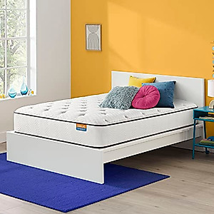 Simmons Dreamwell Collection, 13.5 Inch Americus Queen Size Traditional Mattress, Firm Feel, White, Gel Foam, Innerspring, Supportive, Cooling, CertiPUR-US Certified