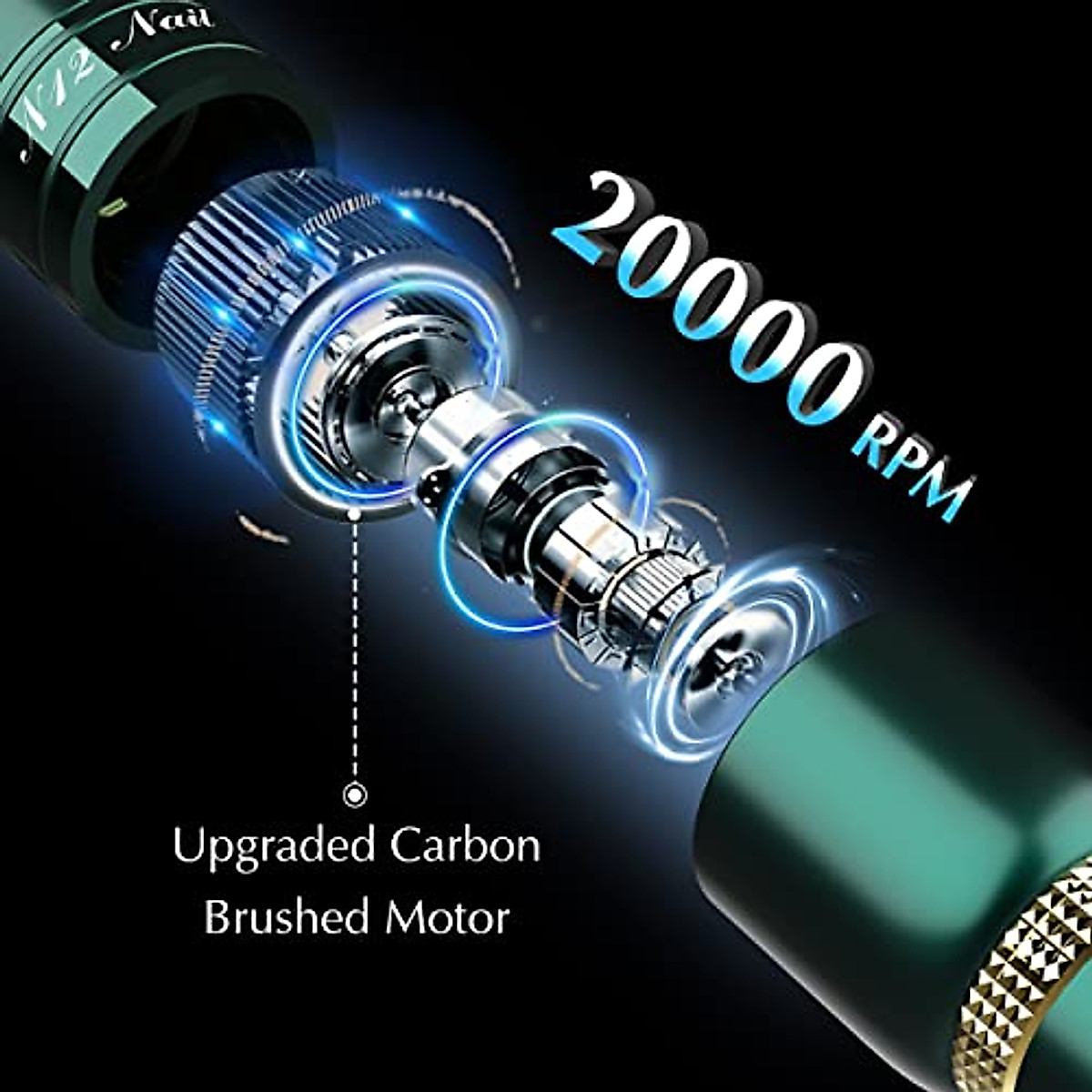 Electric Nail File, Nail Drills for Acrylic Nails Professional Gel Nail Kit Portable Efile Nail Drill with LED Display, Nail Drill Machine Manicure Pedicure Tool Nail Kit for Beginners with Everything