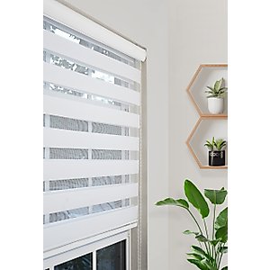 Pinecrest Home Goods Dual Layer Zebra Light Filtering Roller Shades (Corded) (White, 35 W x 78 L)