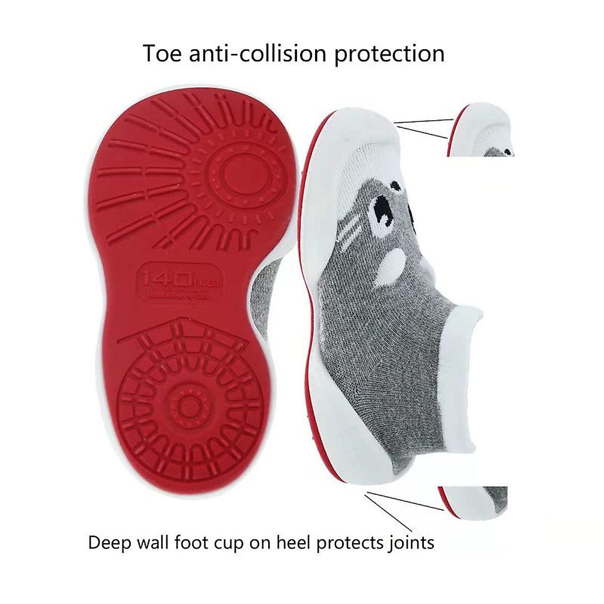 BOXDAQ Infant boy and Girl Indoor and Outdoor Sports Shoes, Casual Silicone Lightweight Non-Slip Toddler Shoes, Breathable Elastic Non-Lacing Socks Overshoes 1 Pair