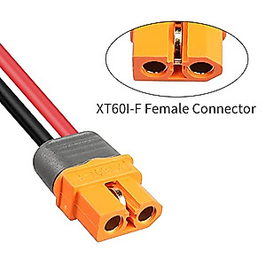YACSEJAO Solar to XT60i Charging Cable 12AWG 1.5M Solar Plug to XT60 Socket Solar Connector to XT60i-F Solar Panel Cable for RV Portable Power Station Lipo Battery
