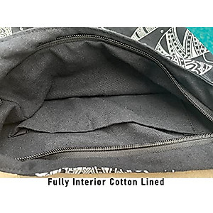 Fish Print Crossbody - Fully Lined with Front Zippered Pocket - Small Hobo Cotton Sling Messenger Bag - Black & White