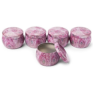 Metal Candle Tin Jars with Lids, Round Storage Containers (3 x 2 In, 20 Pack)