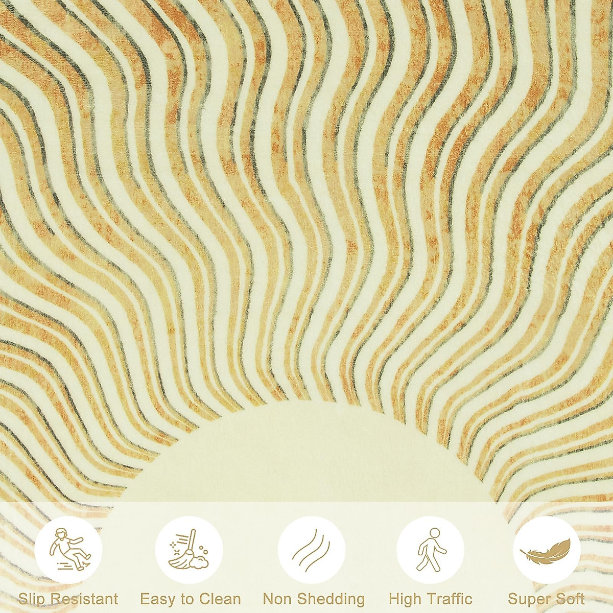 LEEVAN Boho Runners Rug for Hallway 2x6 Yellow Kitchen Rugs Non Slip, Washable Low-Pile Hall Rug Soft Entryway Throw Rug Runner