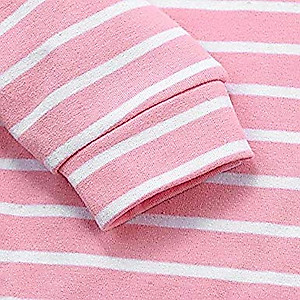 Ritatte Toddler Girl Fall Outfits Striped Hoodie Pants 2PCS Sweatsuit Set Kids Baby Winter Clothes Jogging Suits for 2-6Y (Pink, 110 (4T))