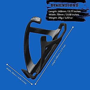 corki Cycles Bike Water Bottle Holder, Right Side Load Bicycle Water Bottle Cage for Road & Mountain Bikes Black 2-Pack