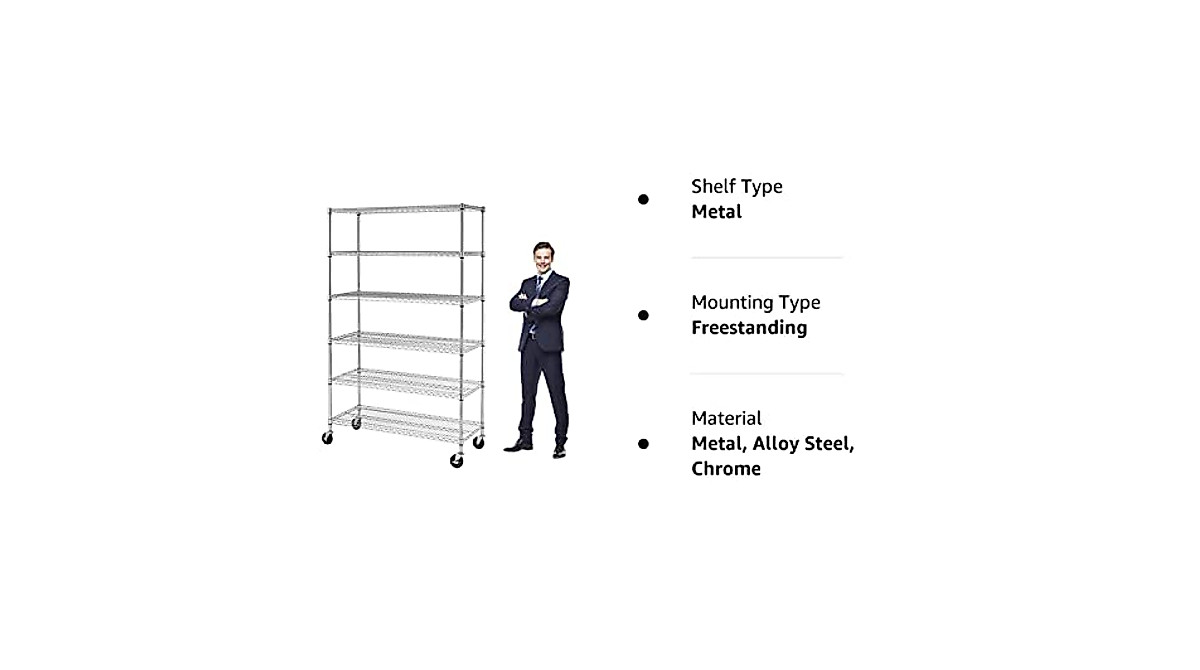 Heavy-Duty 6000Lbs Adjustable Storage Shelves with Wheels