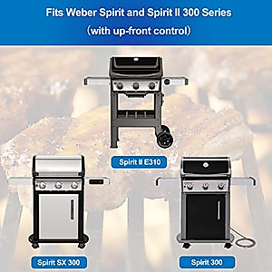 Uniflasy 7636 Green Flavorizer Bars and 69787 Grill Burner for Weber Spirit and GS4 Spirit II 300 Series with Front Control, Spirit E310 E320 E330 S310 S320 S330 for Weber 7636 69787