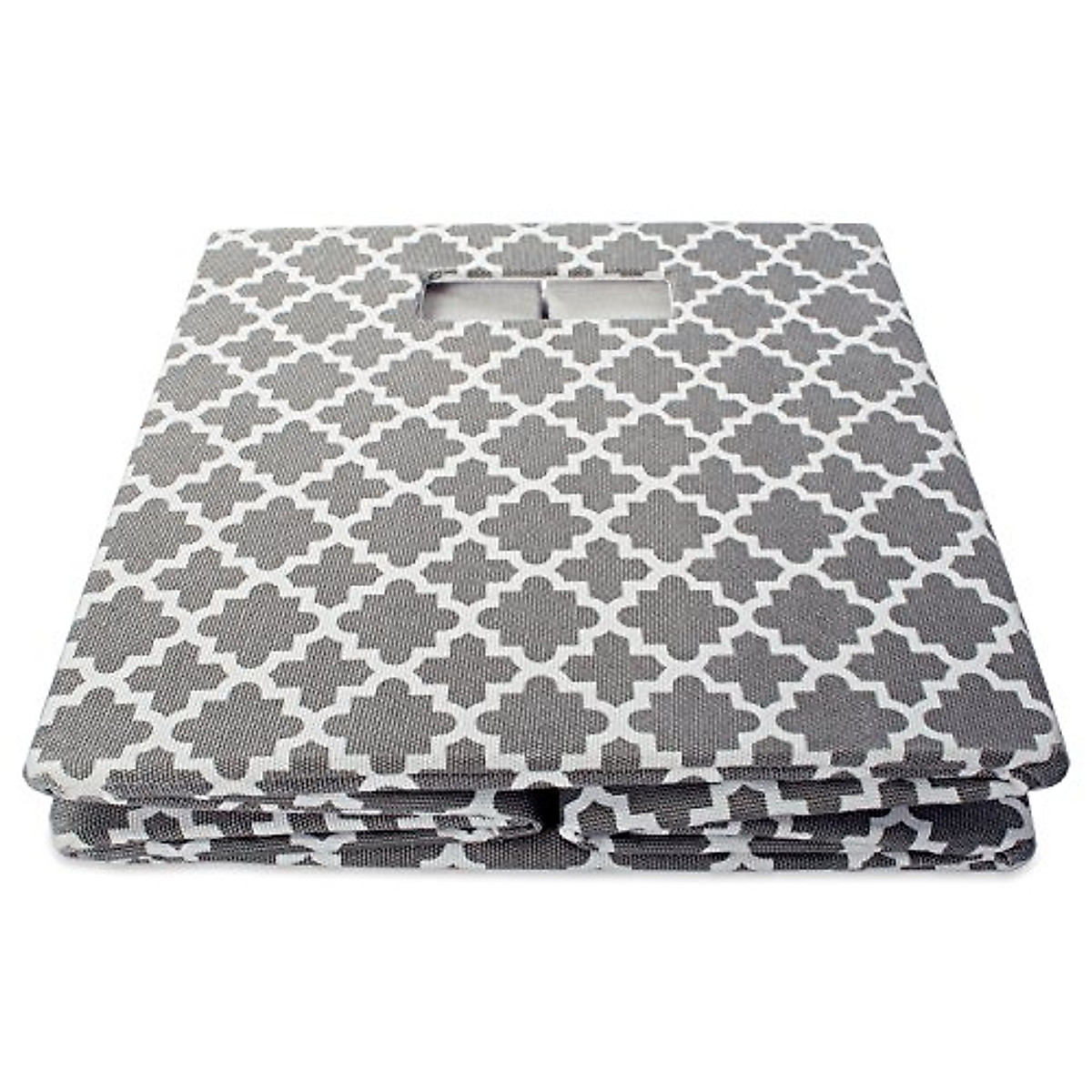 DII Hard Sided Collapsible Fabric Storage Container for Nursery, Offices, & Home Organization, (13x13x13") - Lattice Gray