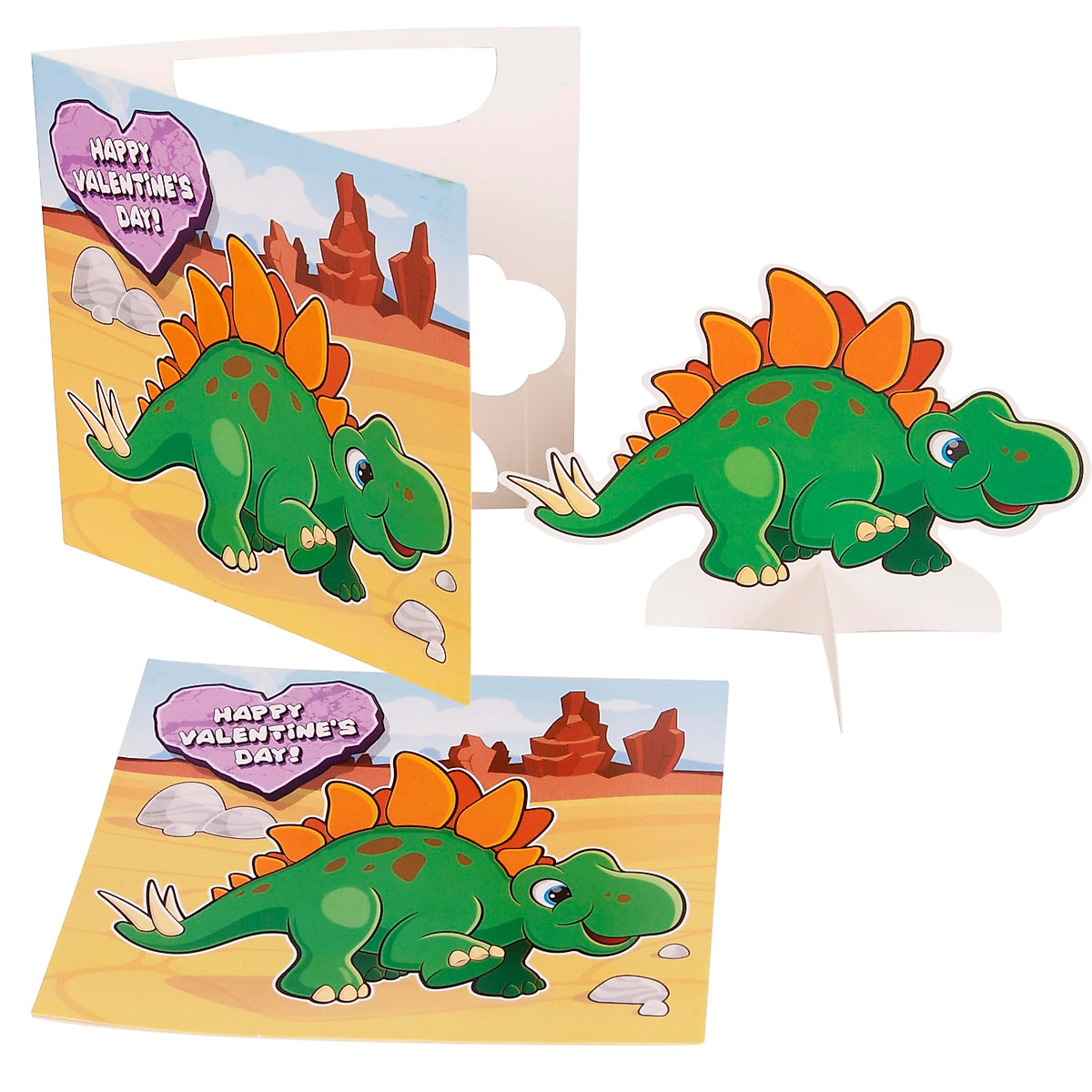 28-Pack Pop Out Dinosaur Valentines Day Cards with Envelopes & Sticker I Valentines Day Cards for Kids School I Valentines Day Gifts for Kids Party Favor I Exchange Valentines Cards for Kids Classroom
