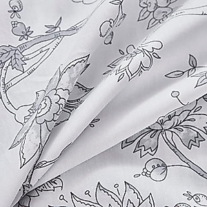 OAITE Duvet Cover Set,100% Cotton Comforter Cover with Floral Pattern Duvet Cover Set,Soft Bedding Set Includes with 3 Piece (2 Pillow Shams,1 Duvet Cover)