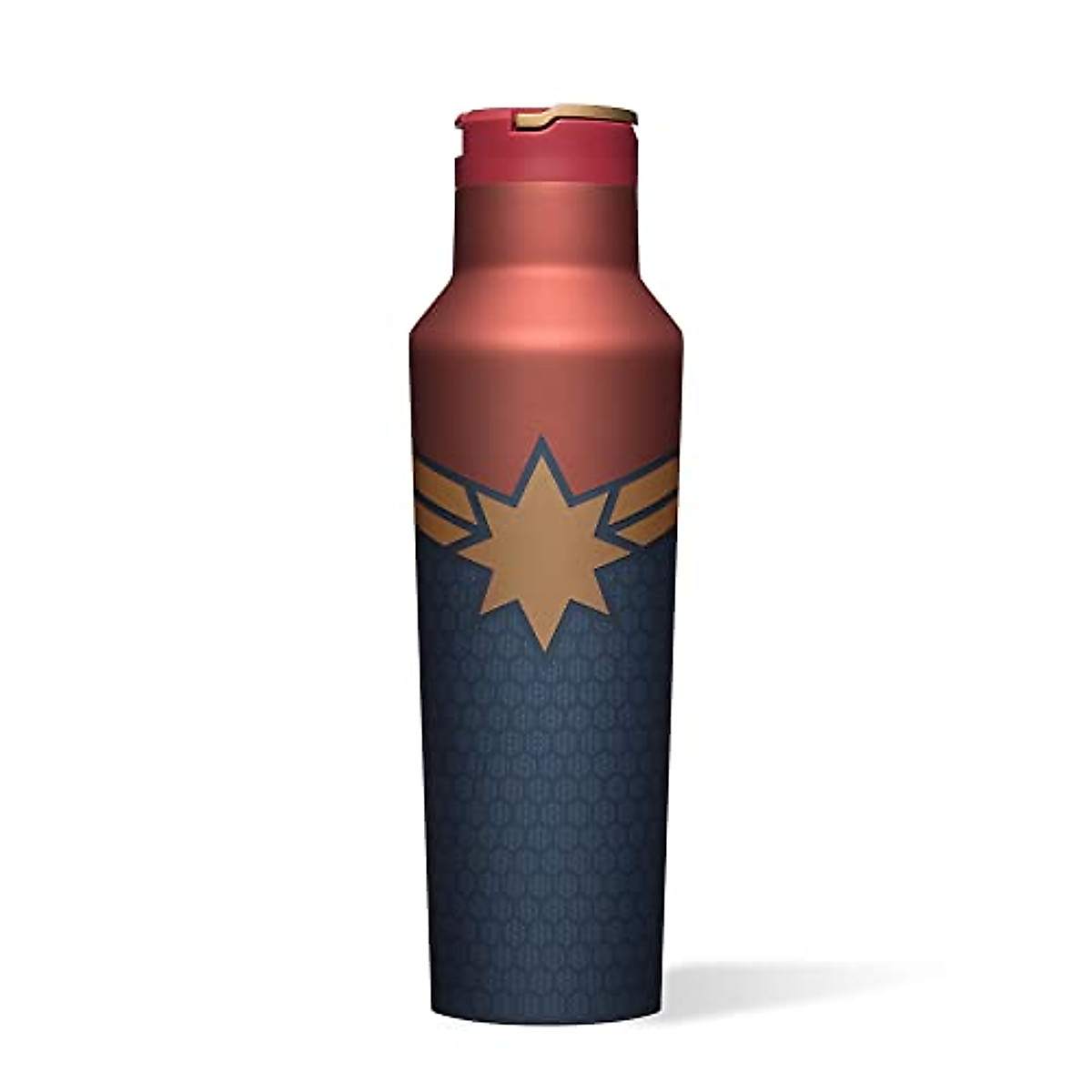 Corkcicle Sport Canteen - Water Bottle & Thermos - Triple Insulated Shatterproof Stainless Steel, 20 oz, Marvel - Captain Marvel