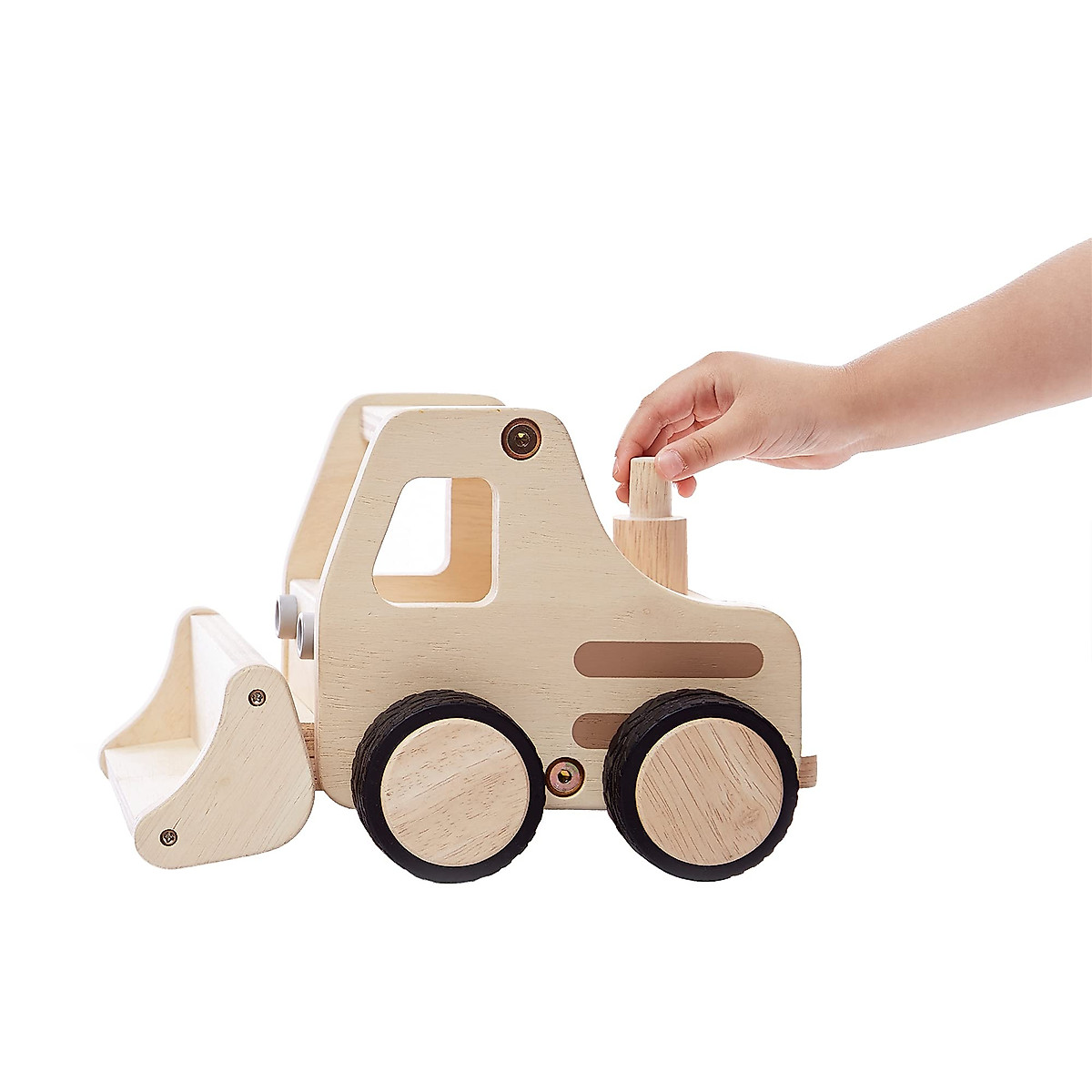 Guidecraft Wooden Front Loader: Vehicle Play Set, Kids Learning and Educational Dramatic Play Toy