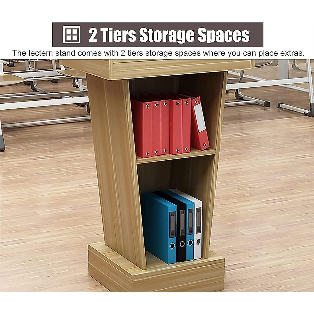Lectern Simple Lecterns Particle Board Laptop Desk Teacher Podiums with Open Storage Podium Stand Conference Table Podium Stand