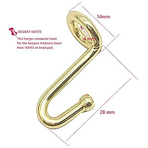 KOOBAY Clothes Hanger 72Pcs Connector Hooks Stable Hanger Gold Metal Outfit Hangers Extender Clips Mini Cascading Hanger Hooks