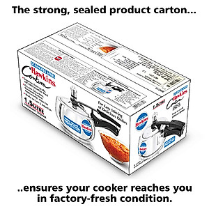 HAWKINS Contura Stainless Steel Pressure Cooker For Induction, Gas And Electric Stoves (1.5 Liter), silver (SSC15)