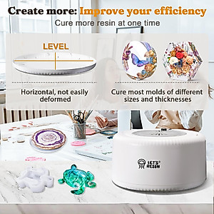 LET'S RESIN Curing Machine for Resin, 3 Hours Auto Curing Resin Dryer One-Button Setting with Large Tray, No Deformation Quick Curing Resin Supplies for DIY Epoxy Resin, Resin Molds, 3D Silicone Molds