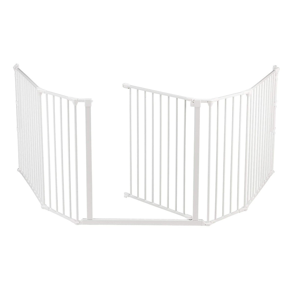 BabyDan Flex Hearth 35.4-109.5 Inch Wide Extra Large Size Safety Baby Gate for Fireplace, Hearths, and Doorways, White