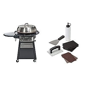 Cuisinart CGG-888 Outdoor Stainless Steel Lid, 360° Griddle Cooking Center & CCK-358 Griddle Cleaning Kit, 10-Piece