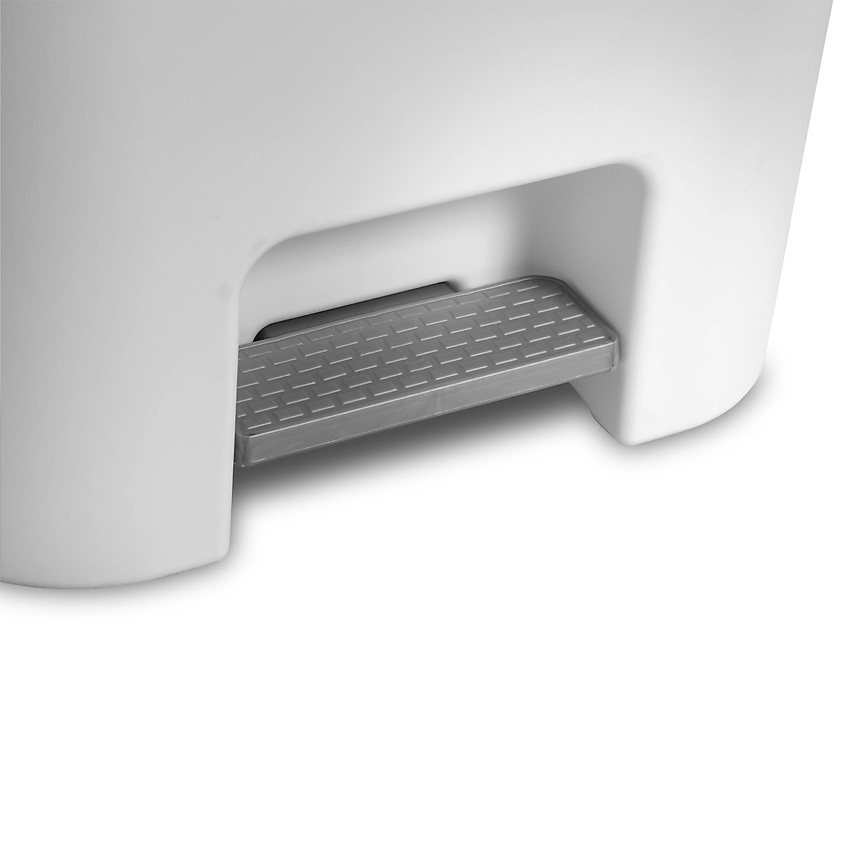 BHCHA 11.9 Gal. StepOn Wastebasket Plastic, White