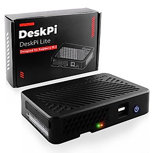 GeeekPi DeskPi Lite Pi 4 Case with Power Button/Heatsink with PWM Fan/Dual Full-Size HDMI/Extra Two USB Port for Raspberry Pi 4B