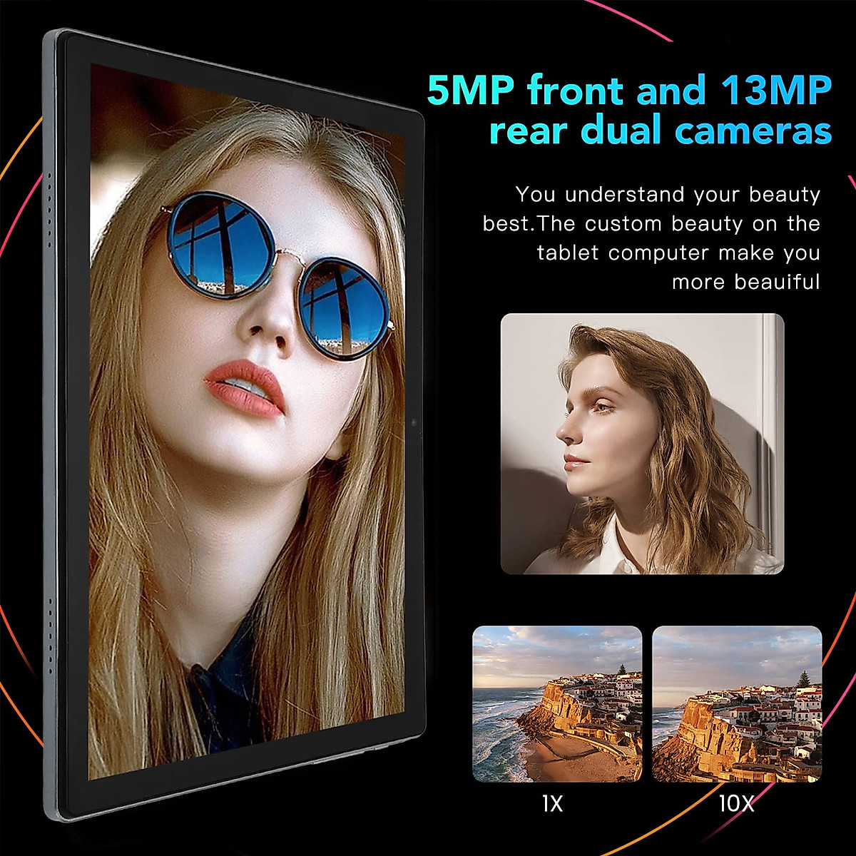 GOWENIC 10 Inch Tablet, 1080P HD IPS Tablet with Wireless BT Keyboard 8GB RAM and 128GB ROM 5MP Front and 13MP Rear Camera 8800mAh Battery, Support Android 11 (Grey)