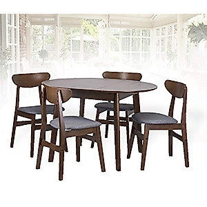Extendable Round Dining Room Table Modern Solid Wood, White Color