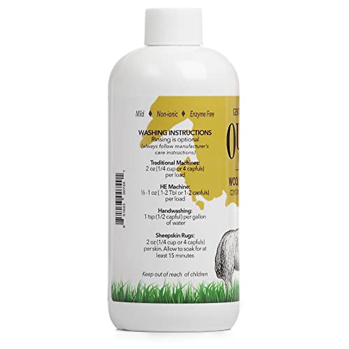 Outback Gold Wool Wash, 16 oz, Original Scent, Plant Based Laundry Detergent for Delicates, Sheepskin, Silk, Baby Items, Mild Liquid Soap with Lanolin