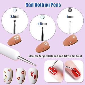 KINGMAS Nail Art Brushes, 10Pcs Nail Gel Polish Painting Brush Drawing Pen, Nail Liner Brush and Nail Dotting Pen Nail Dust Cleaning Brush