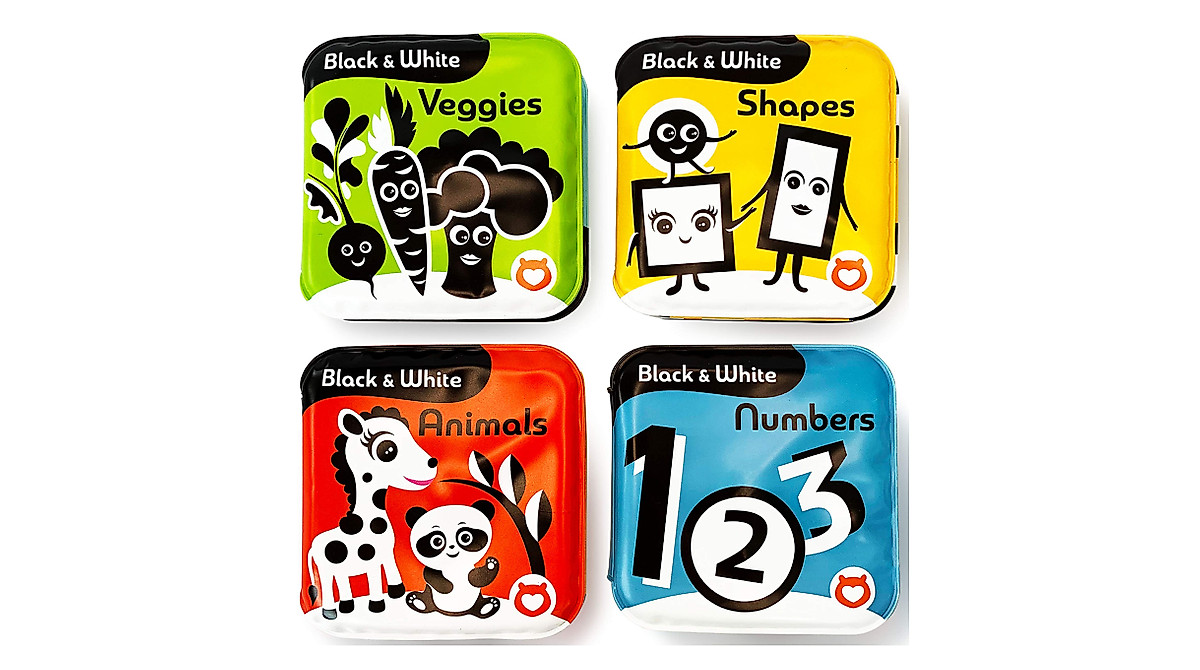 Floating Baby Bath Books - Waterproof Black & White Bath Books for Toddlers
