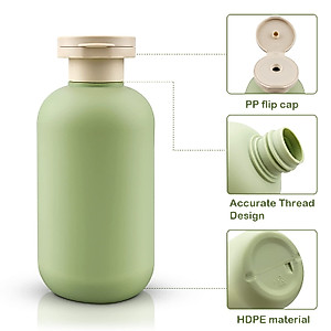 Cosywell Squeeze Bottles with Flip Cap 6.8oz Plastic Refillable Travel Containers for Toiletries Shampoo and Conditioner Bottles 2 Pack