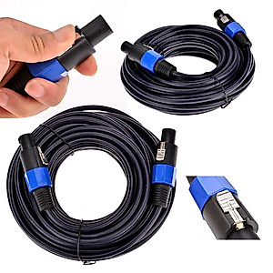 Yuyaokk 2Pack 25 ft Male Speakon to Speakon Cables, Professional 12 Guage AWG Audio Cord DJ Speaker Cable Wire with Twist Lock - 2 Conductor.