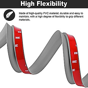 10Ft Carpet Floor Transition Strip, Self Adhesive Floor Edging Trim Strip, PVC Threshold Cover for Doorway, Floor Divider Strip Suitable for Threshold Transitions with a Height Less Than 5 mm - Gray