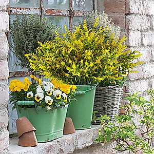 URSTOUD 6PCS Artificial Lavender Flowers,Fake Greenery Faux Plastic Artificial Flowers UV Resistant Lavender Bouquets for Wedding Hanging Bouquet Indoor Outdoor Home Garden Office Table Vase(White)