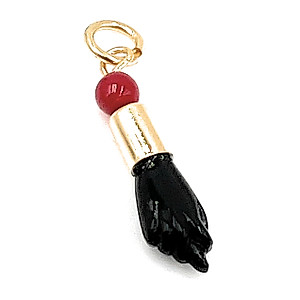 Dainty Gold Plated Azabache Figa Hand Protection Jewelry - Black