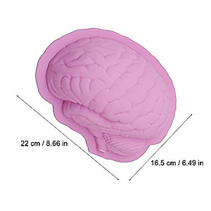 Jafirous Silicone Brain Shape Mold, Silicone Diy Brain Mold Brain Cake Mold Silicone Mold for Brain for Ice Cubes, Puddings, Chocolates and Cakes (Pink)