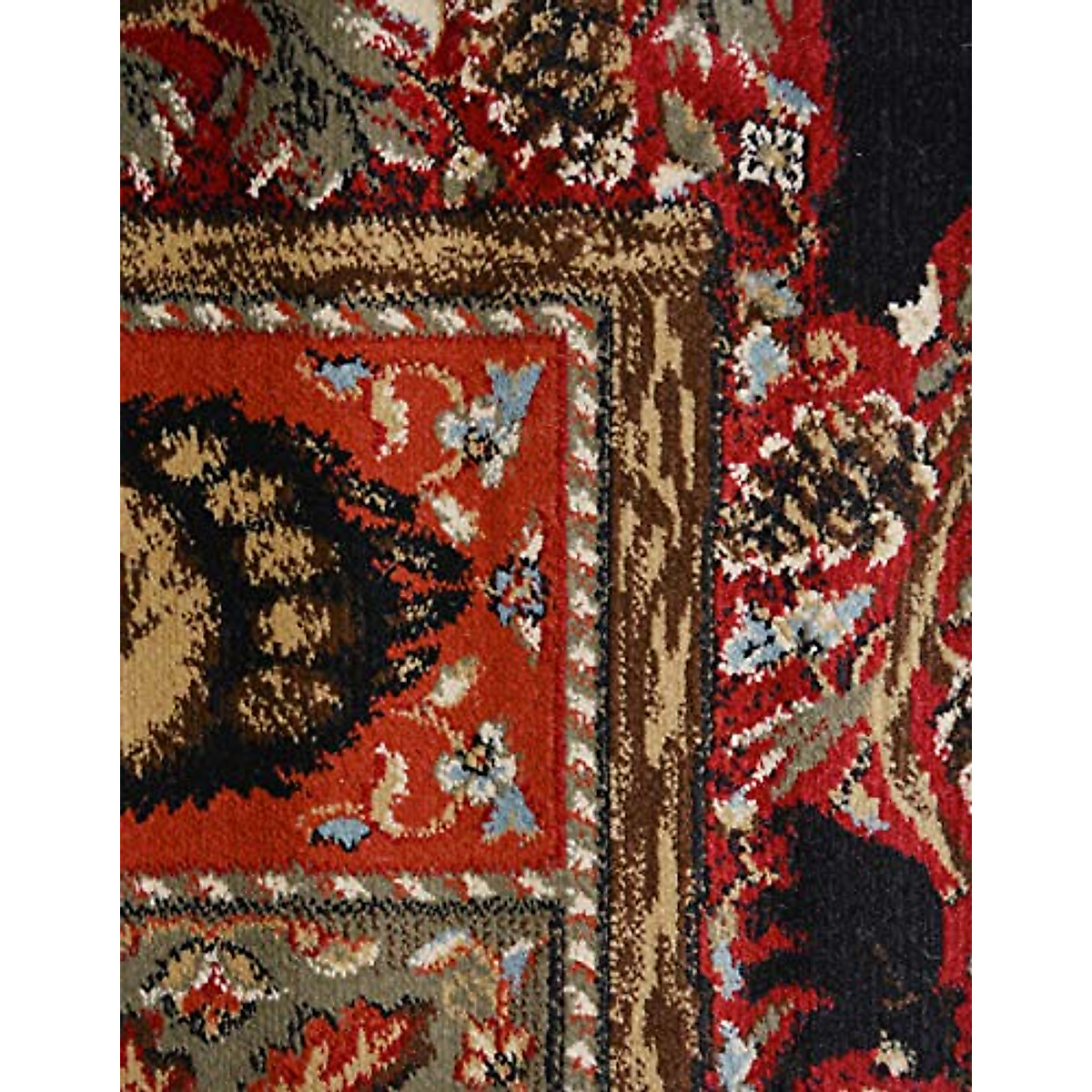 Rustic Lodge Persian Black 8x10 Area Rug, 7'10x9'10